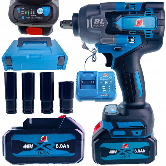 Bull-Tech BT-5601 Cordless Brushless Impact Wrench 1500Nm – 2× 6.0Ah B ...